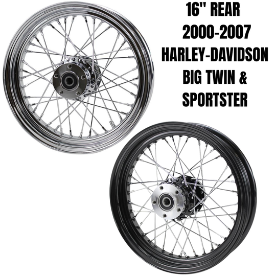 Dyna Spoke Wheels | Black or Chrome | TC Bros. Custom Motorcycle Parts.